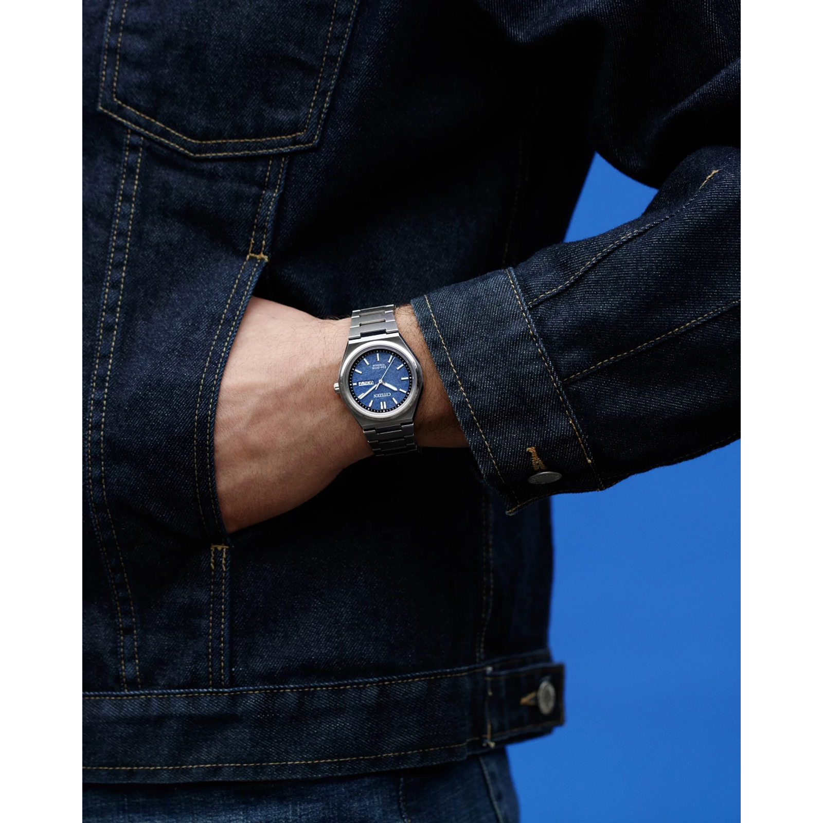 Citizen AW0130-85L Zenshin Three-hand Super Titanium Blue Dial – Legacy ...